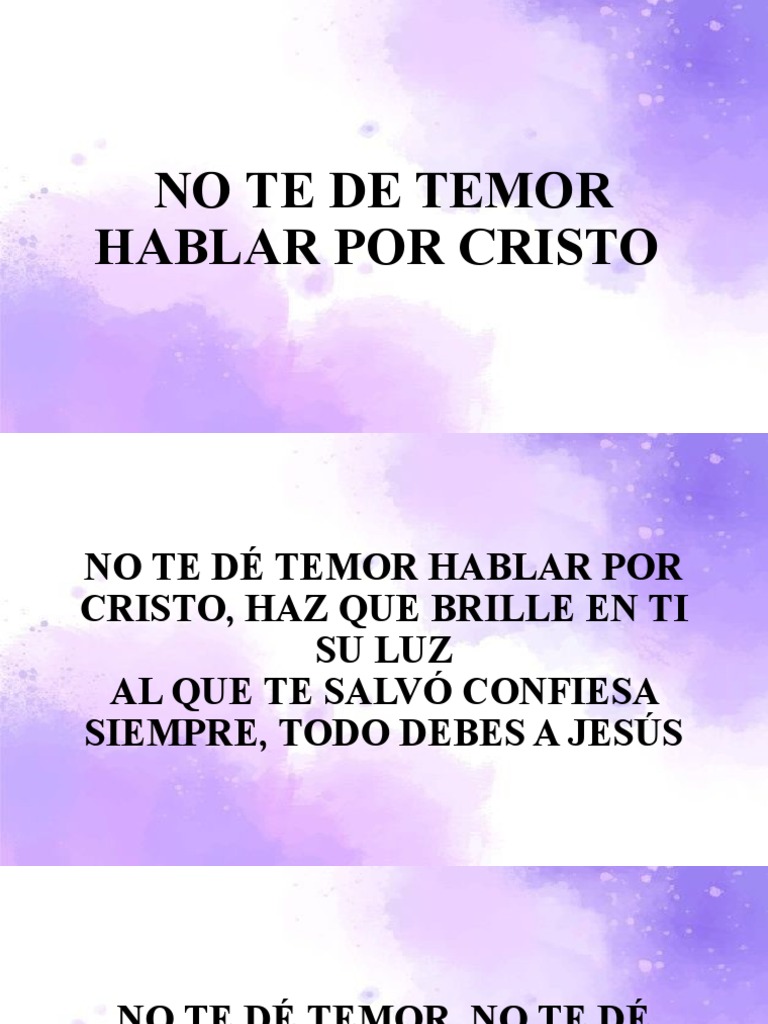 No Te de Temor Hablar Por Cristo | PDF