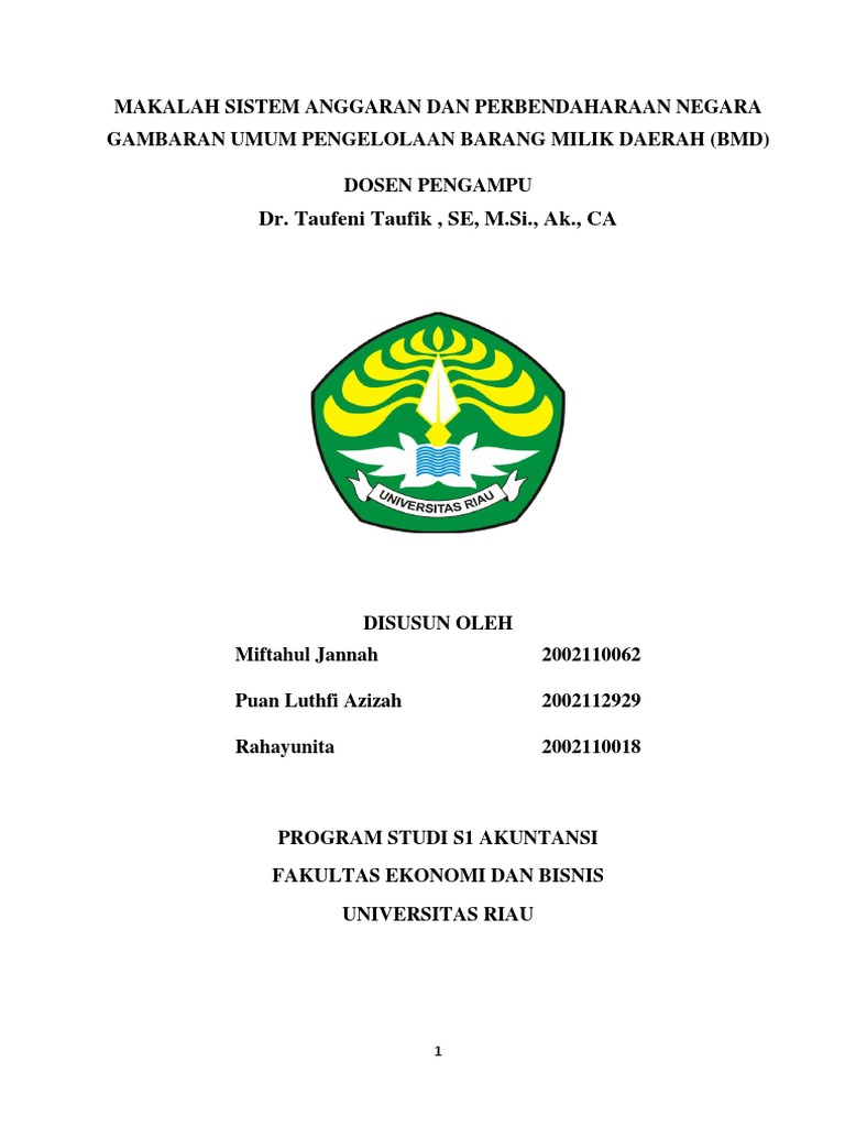 Makalah Pengelolaan Barang Milik Negara PDF | PDF