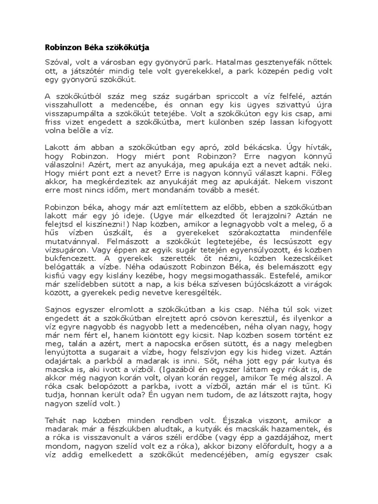 Robinzon Béka Szökőkútja PDF | PDF