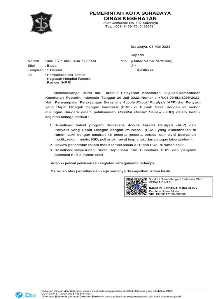 Surat Pemberitahuan HRR Tahun 2023 PDF | PDF