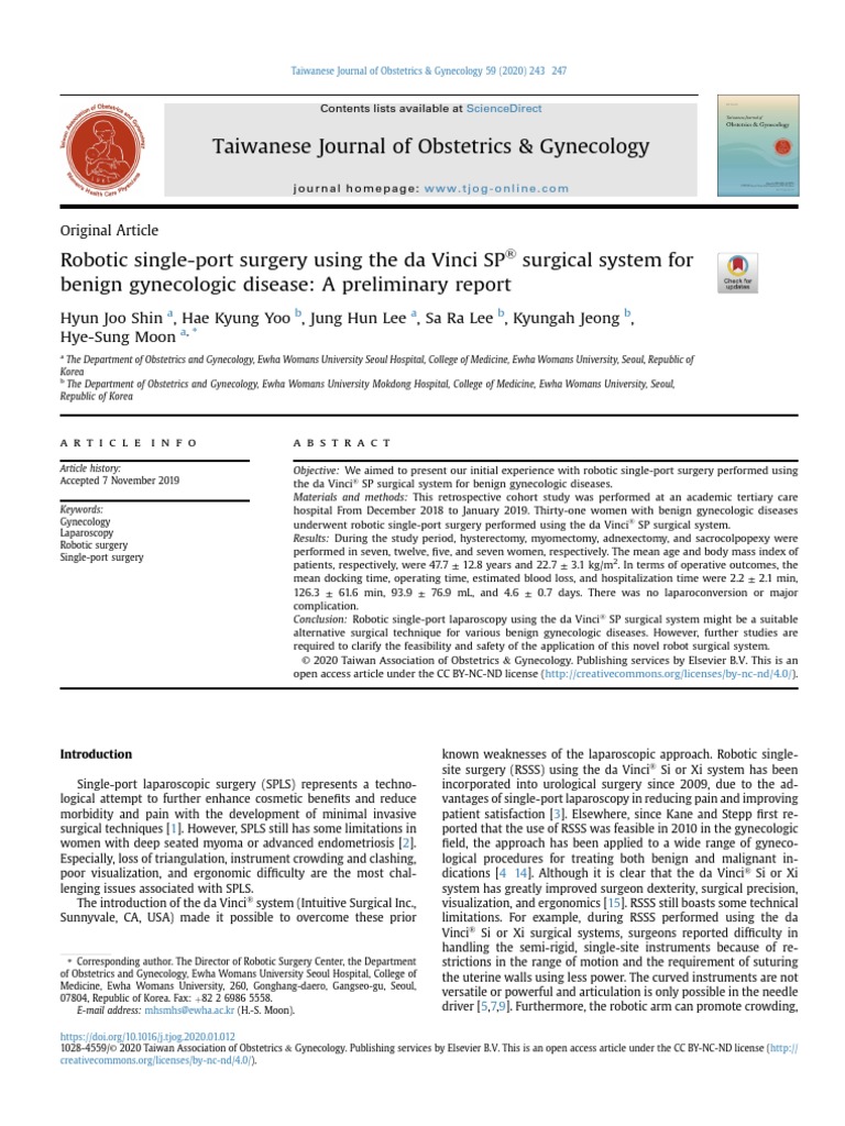 Robotic Single-Port Surgery Using The Da Vinci SPR | PDF