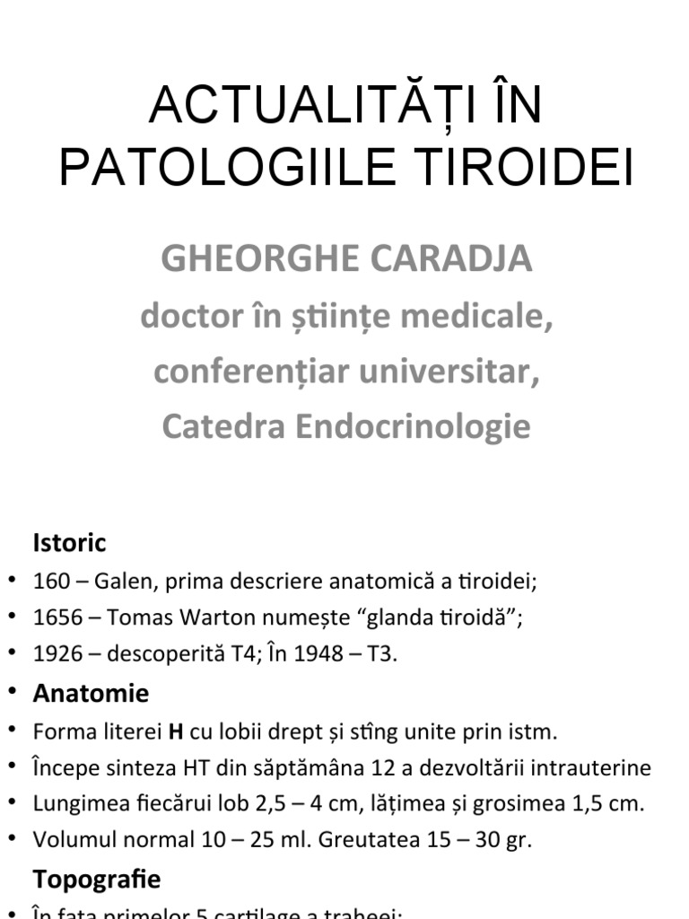 Tiroida. Bolile Tiroidei | PDF
