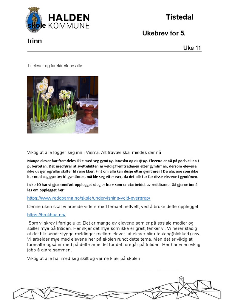 Ukebrev Uke 11 | PDF