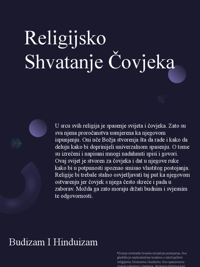 Religijsko Shvatanje Covjeka | PDF
