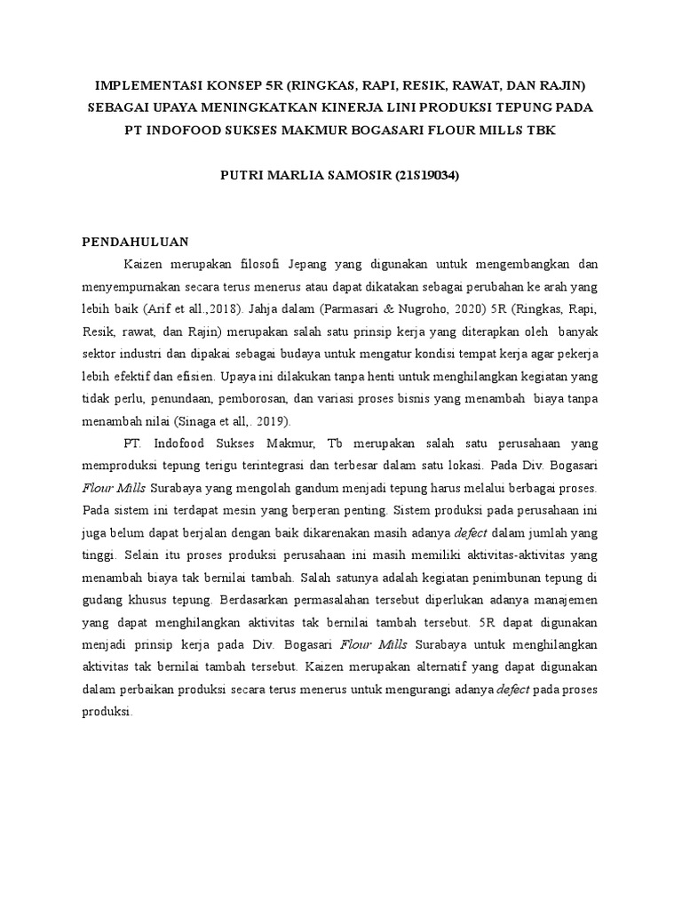 Kaizen & 5R - Putri Marlia Samosir - 21S19034 PDF | PDF