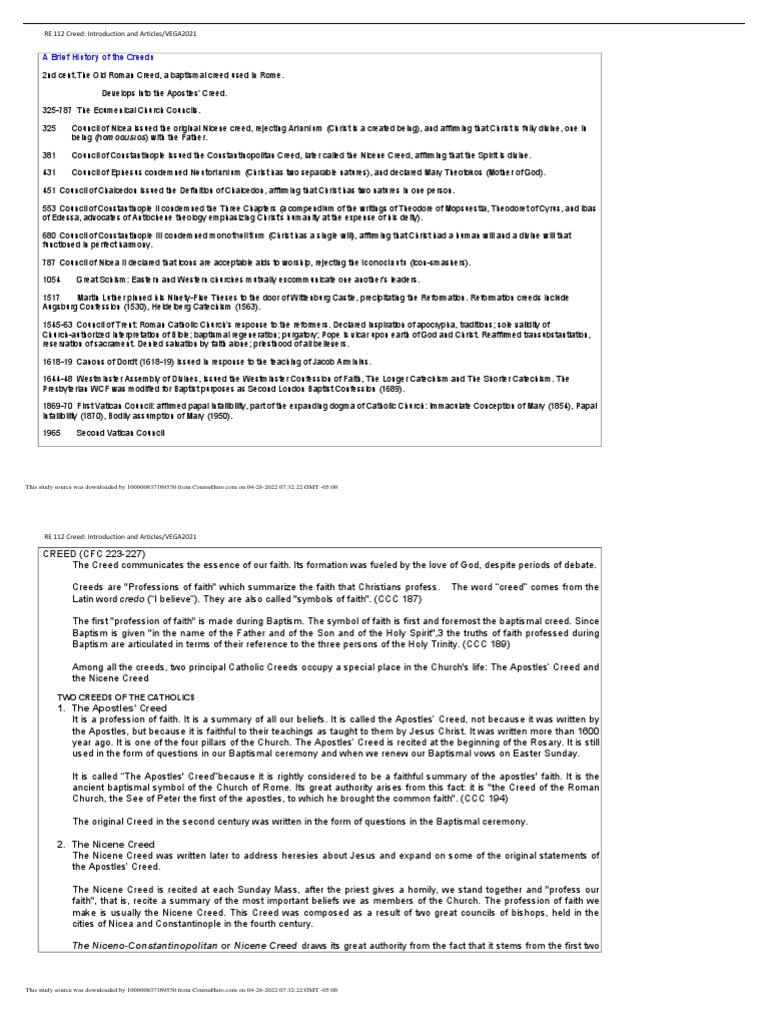 M2 THE CREED Introduction and Articles PDF | PDF