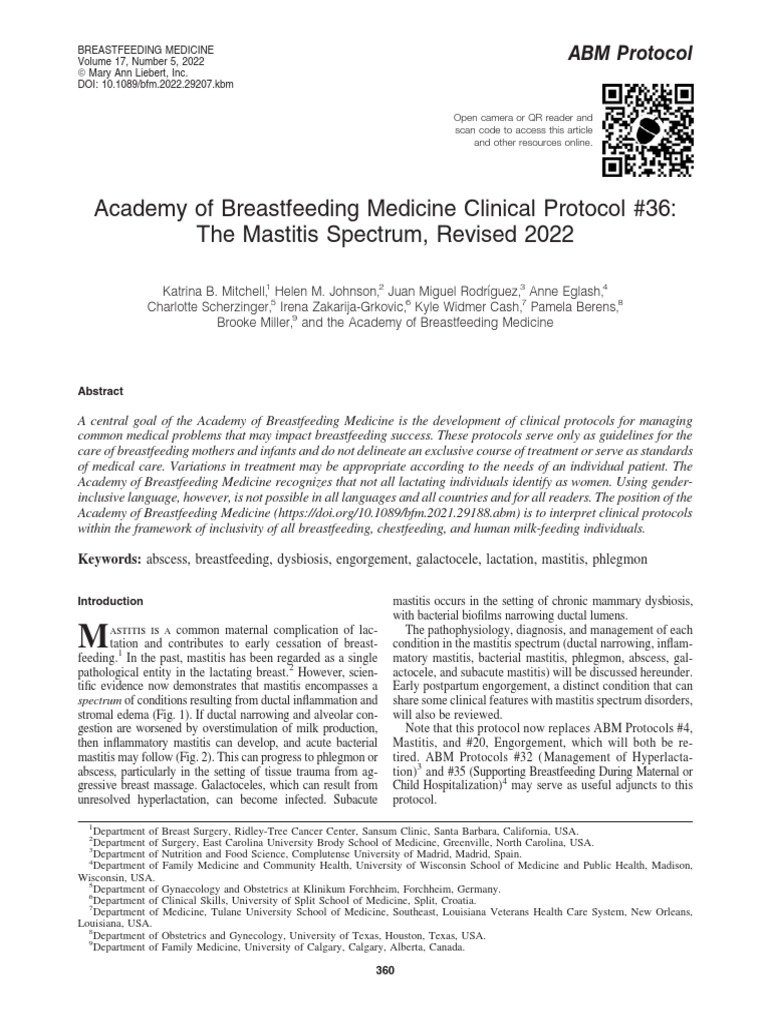 ABM Protocol #36: Mastitis Spectrum 2022 | PDF