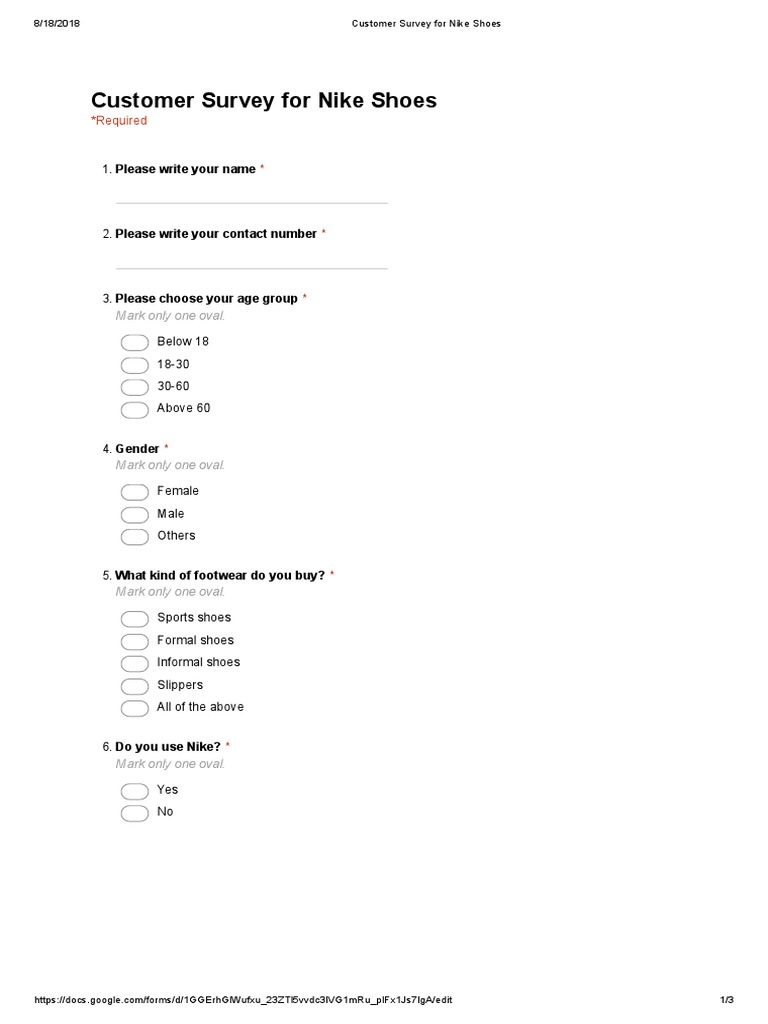 Nike Customer Satisfaction Survey | PDF | Brand | Nike