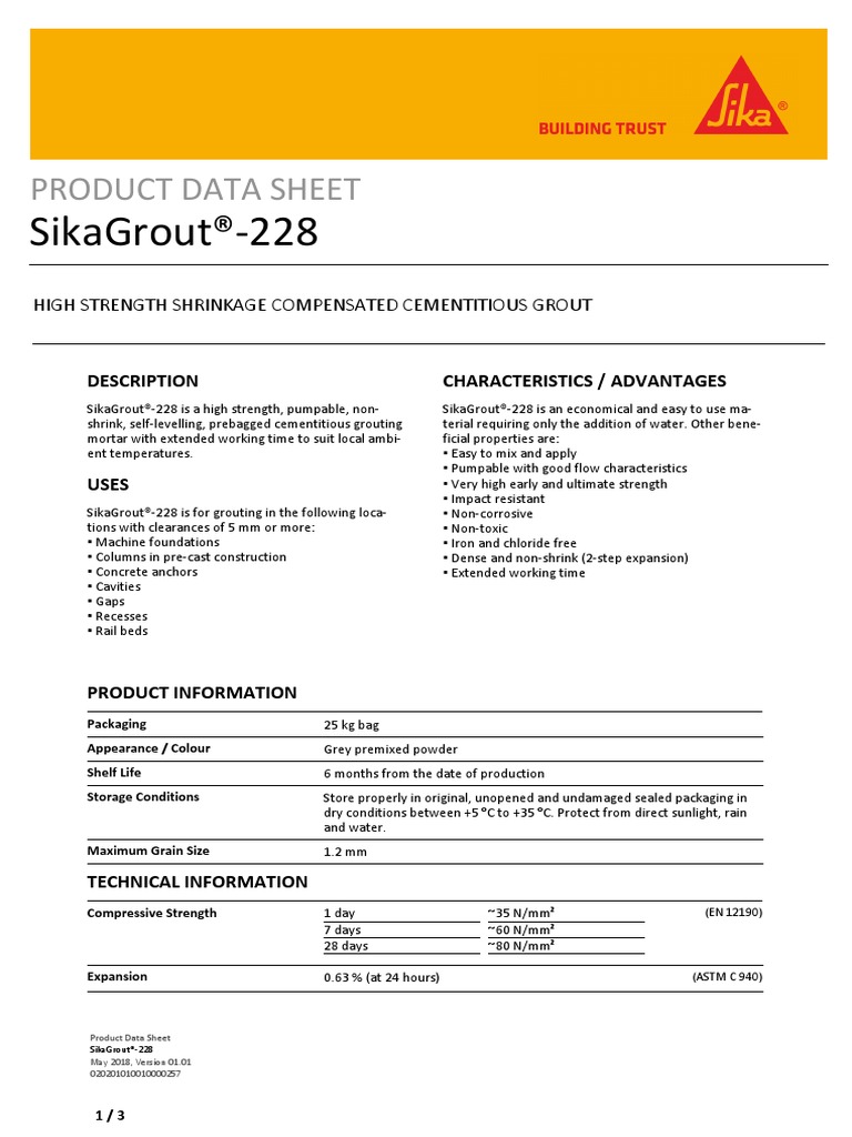 Sikagrout - 228 | PDF