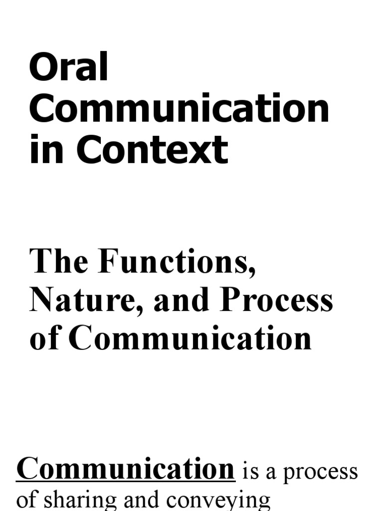 Nature Process Function of Communication | PDF