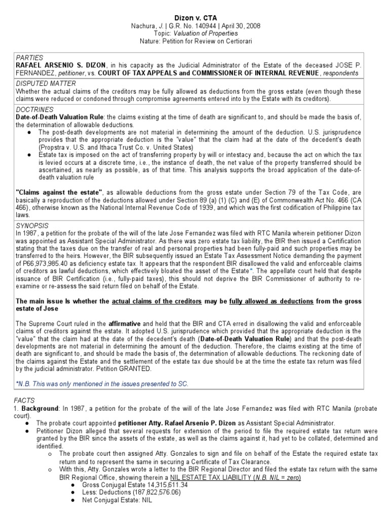 12 Dizon v. CTA | PDF
