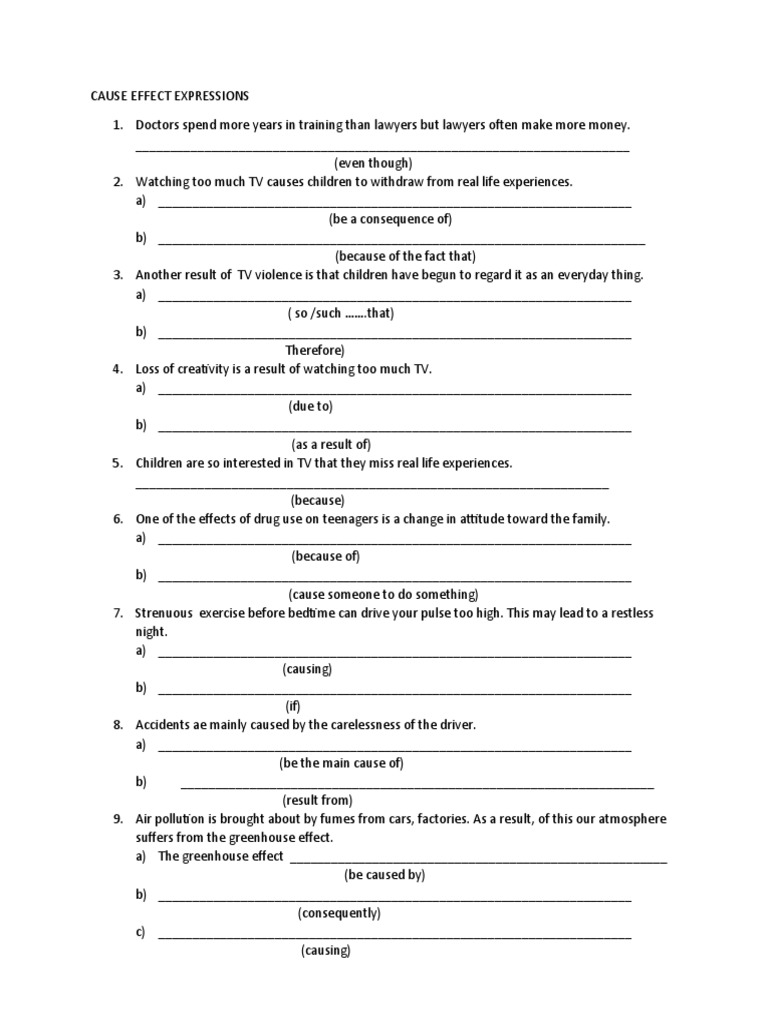 Cause Effect Connectors | PDF