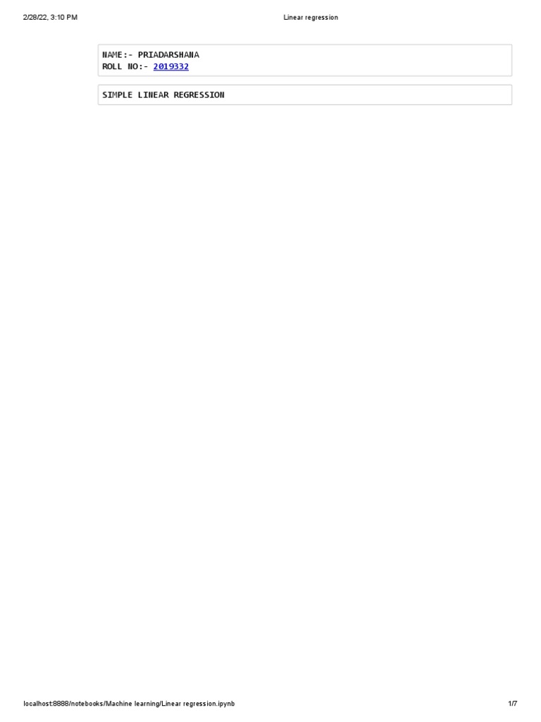 Linear Regression | PDF | Mean Squared Error | Coefficient Of Determination