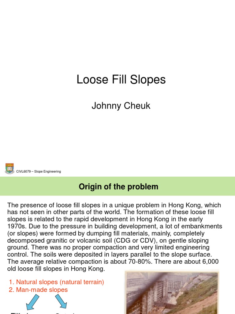 Lecture 6 - Loose Fill Slopes PDF | PDF