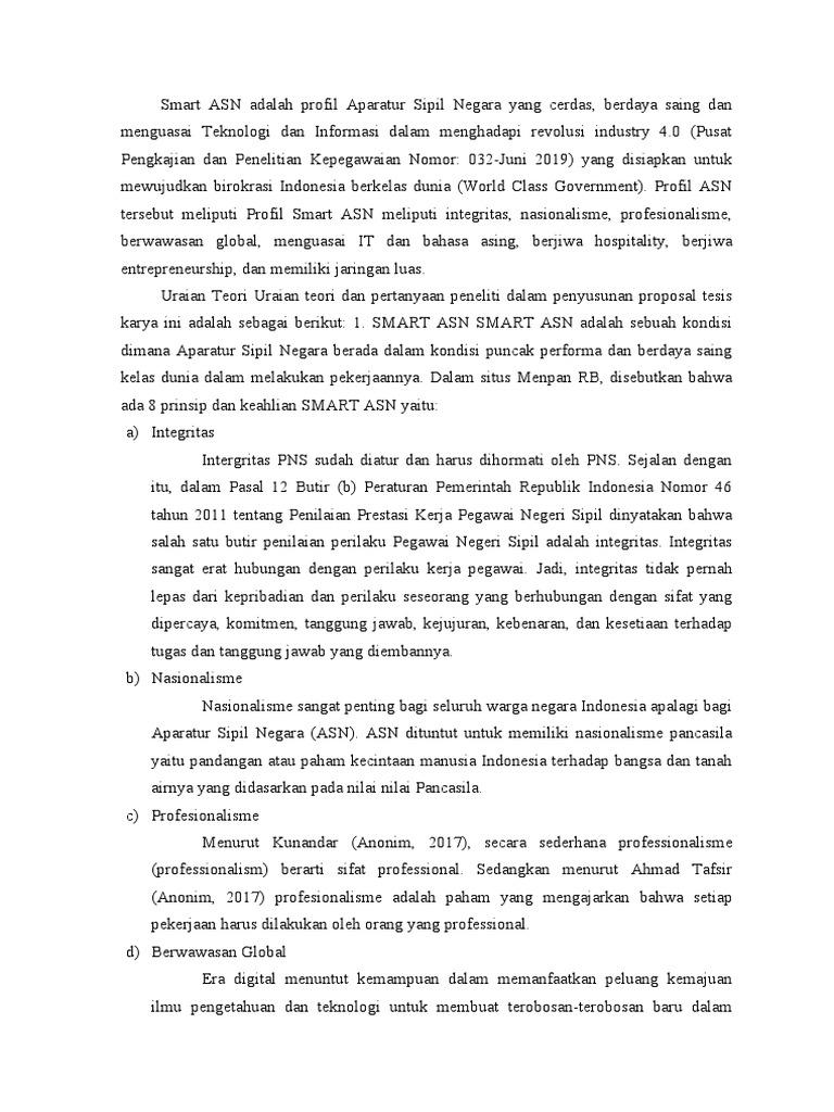 Profil dan Ciri Smart ASN | PDF