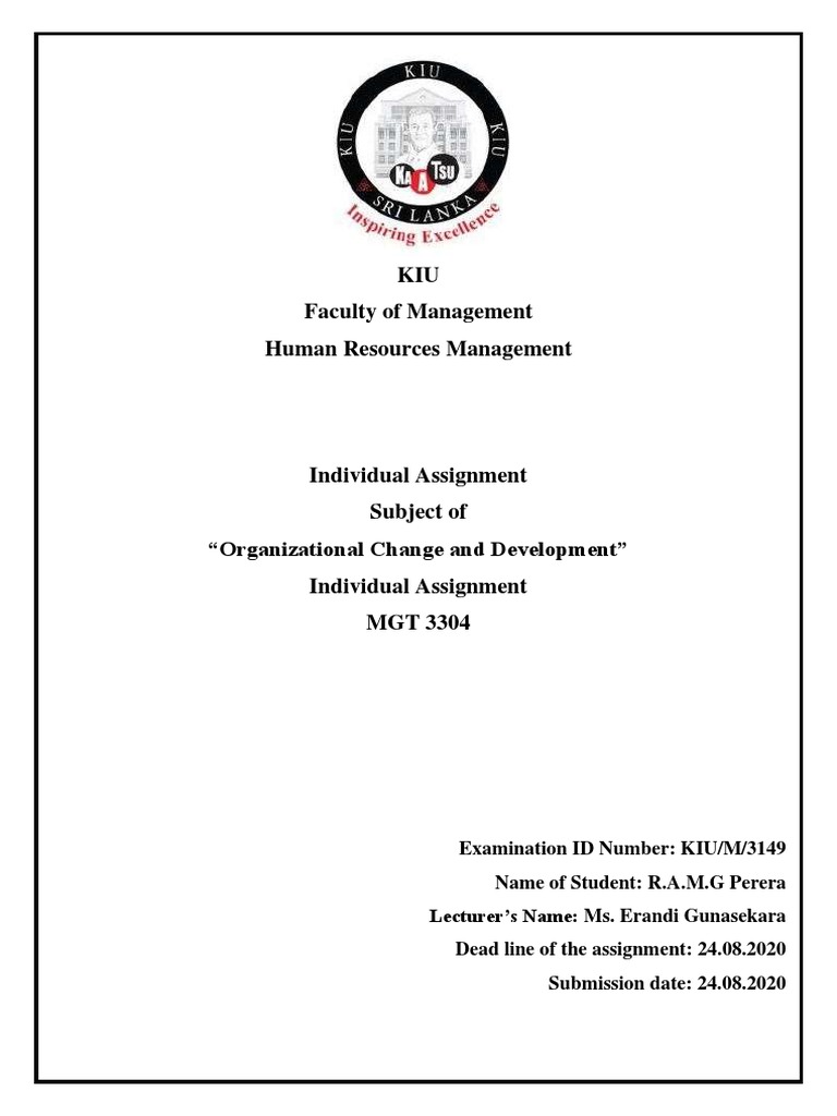 OCD Assignment 3149 PDF | PDF | Organization Development ...
