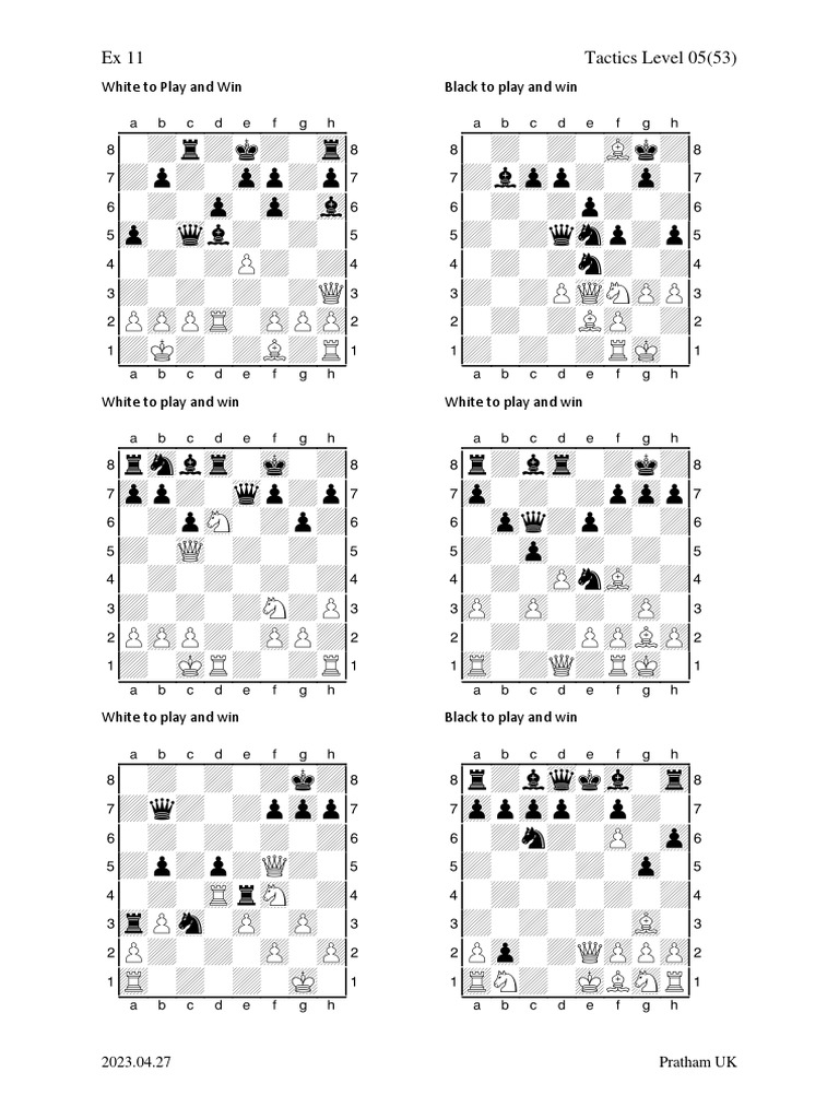 Chess Tactics: White to Win Strategies | PDF