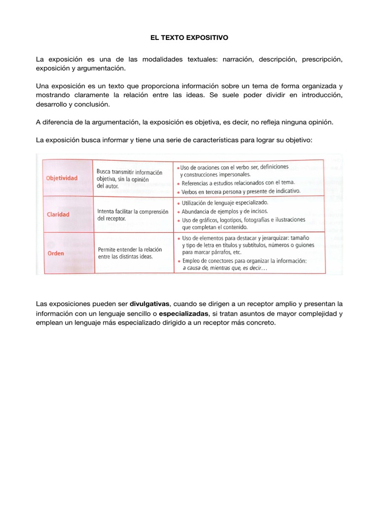 El Texto Expositivo PDF | PDF