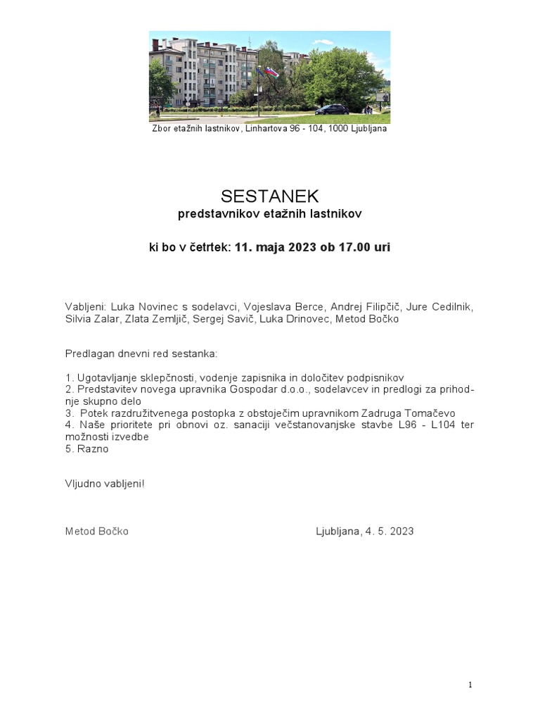 Sestanek El 4 5 2023 | PDF