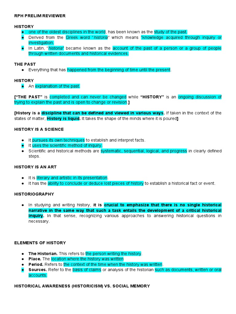 RPH Prelim Reviewer | PDF