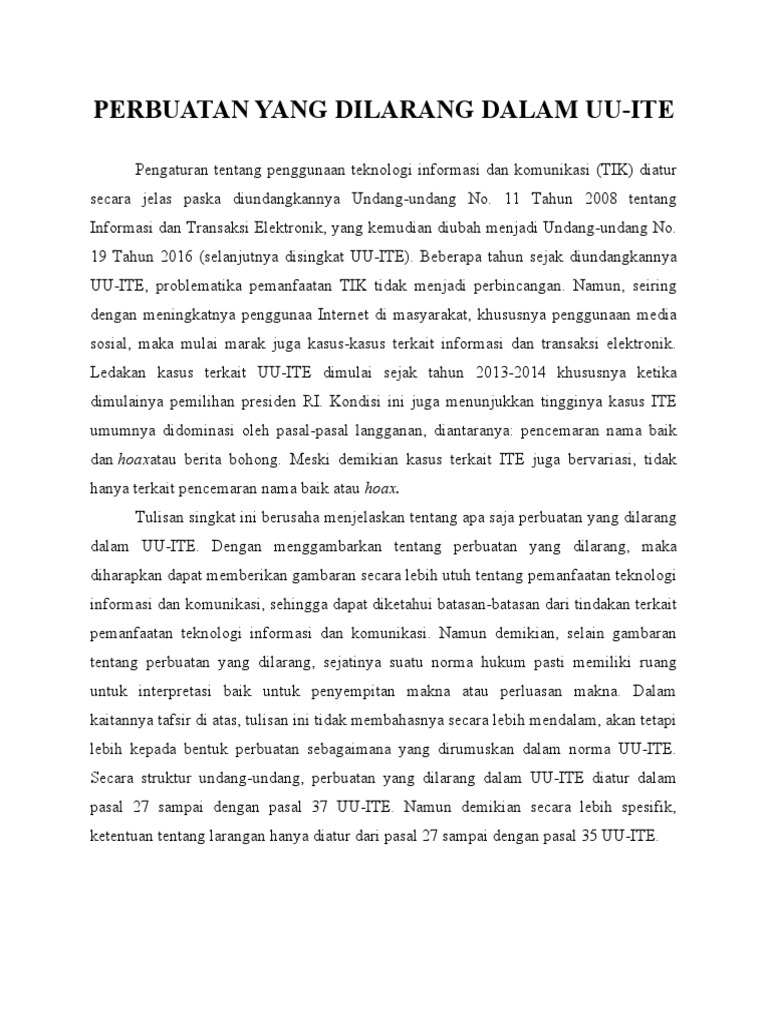 Penjelasan Perbuatan Ite | PDF