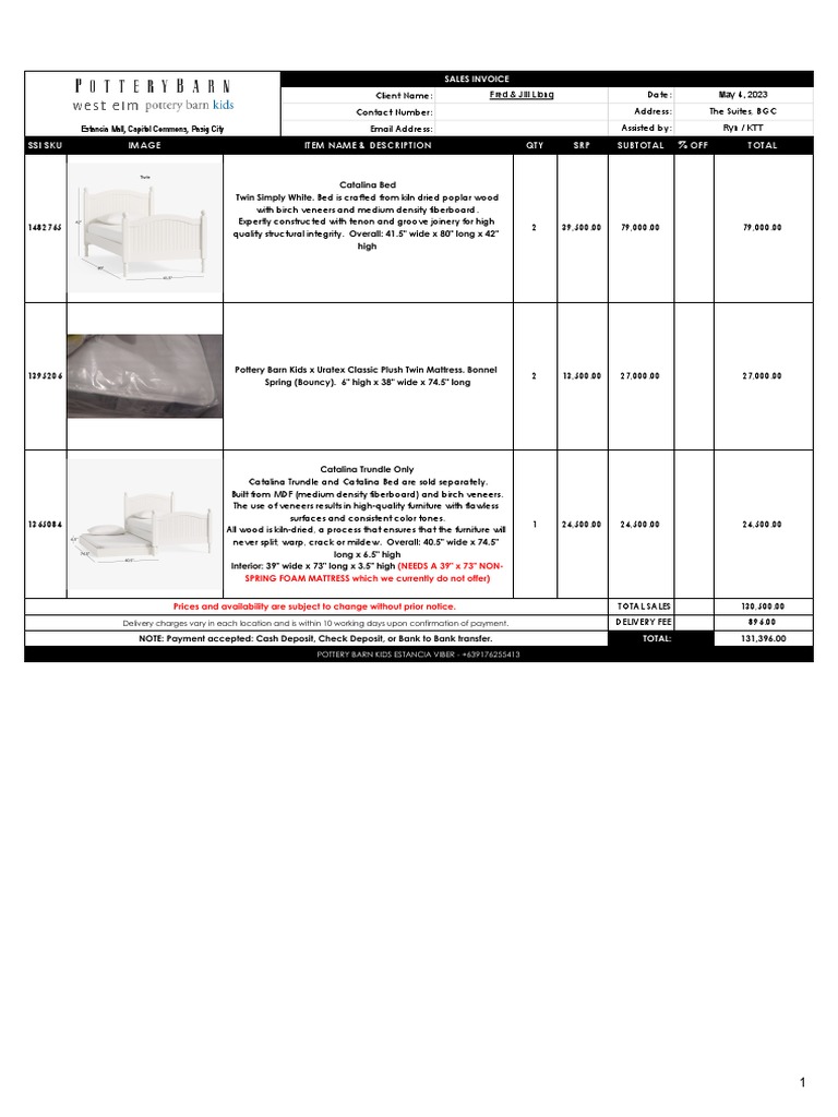 WSI ESTIMATES - Fred & Jill Liong (PBK ESM) PDF | PDF