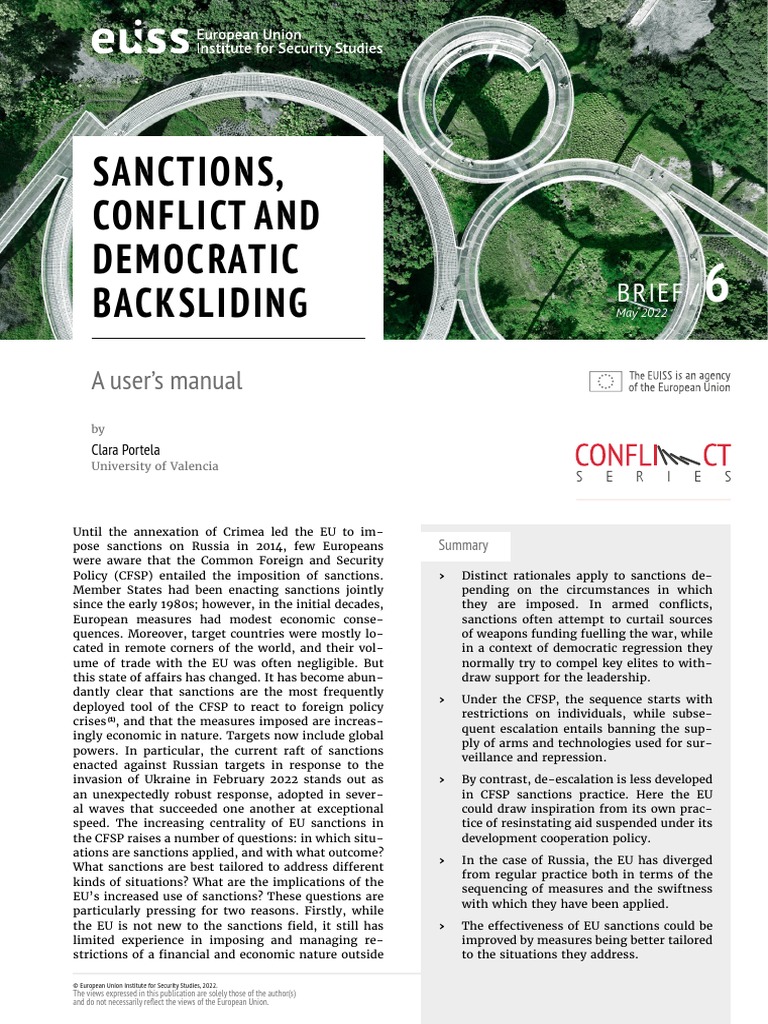 EUISS - Brief - 6 - Sanctions and Conflict PDF | PDF | European Union ...