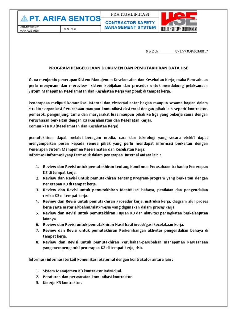 Prosedur review dan Revisi Dokumen kebijakan ASdocx.docx | PDF