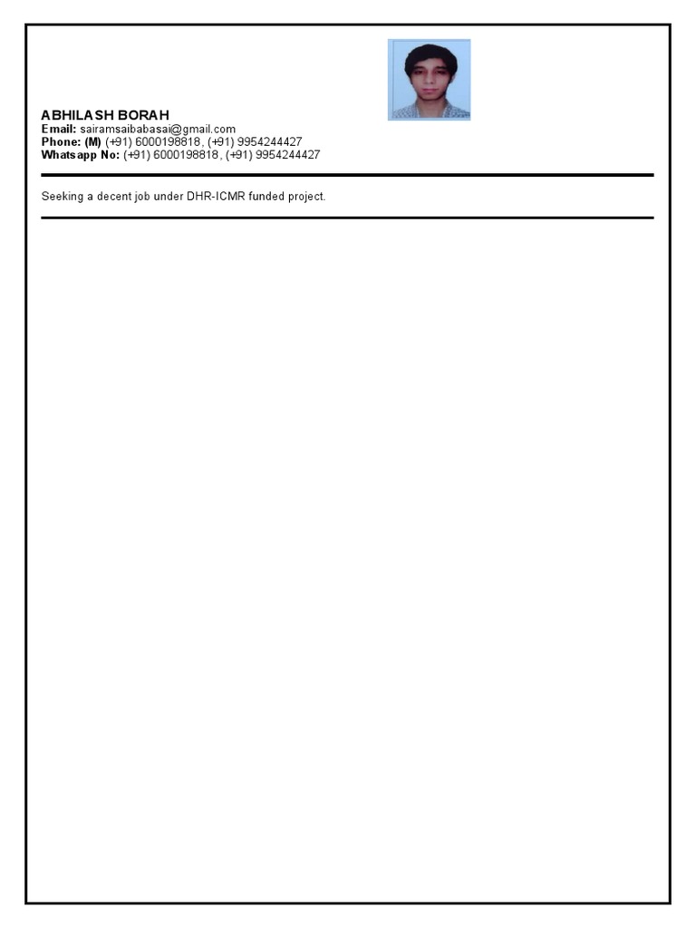 Abhilash Biodata | PDF