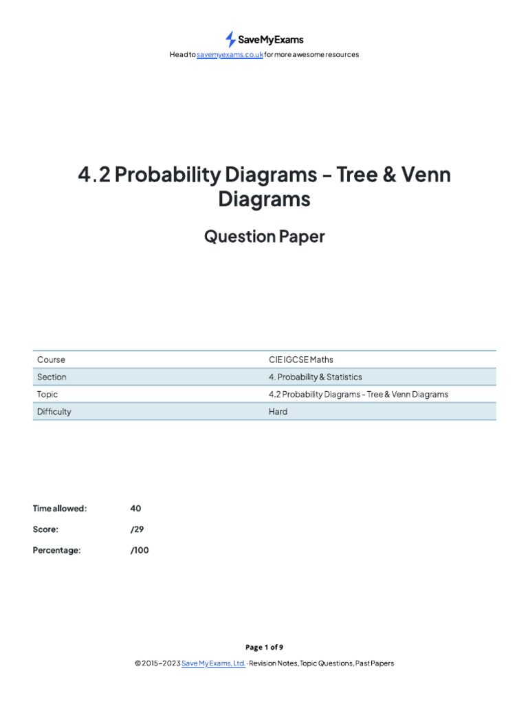 Tree and Venn Diagrams PDF | PDF