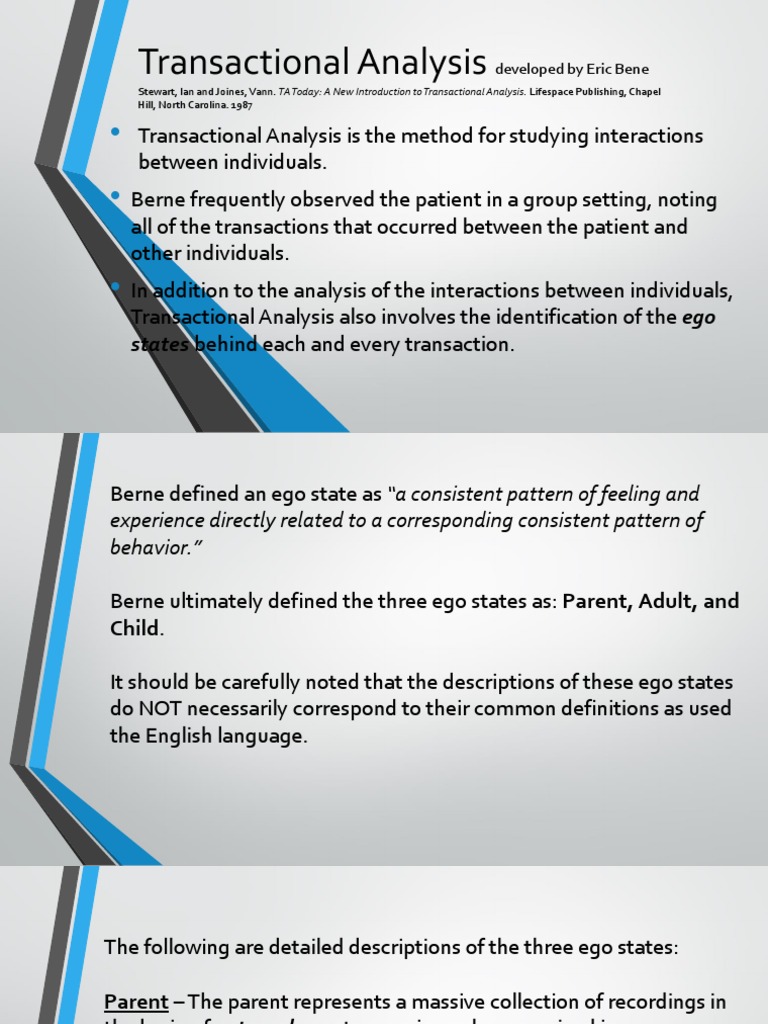 Transactional Analysis - Presentation PDF | PDF