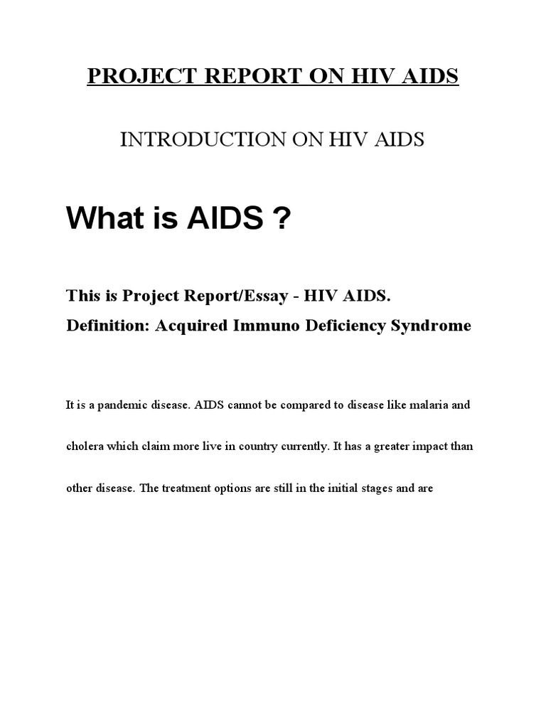 Project Report on HIV Aids | PDF