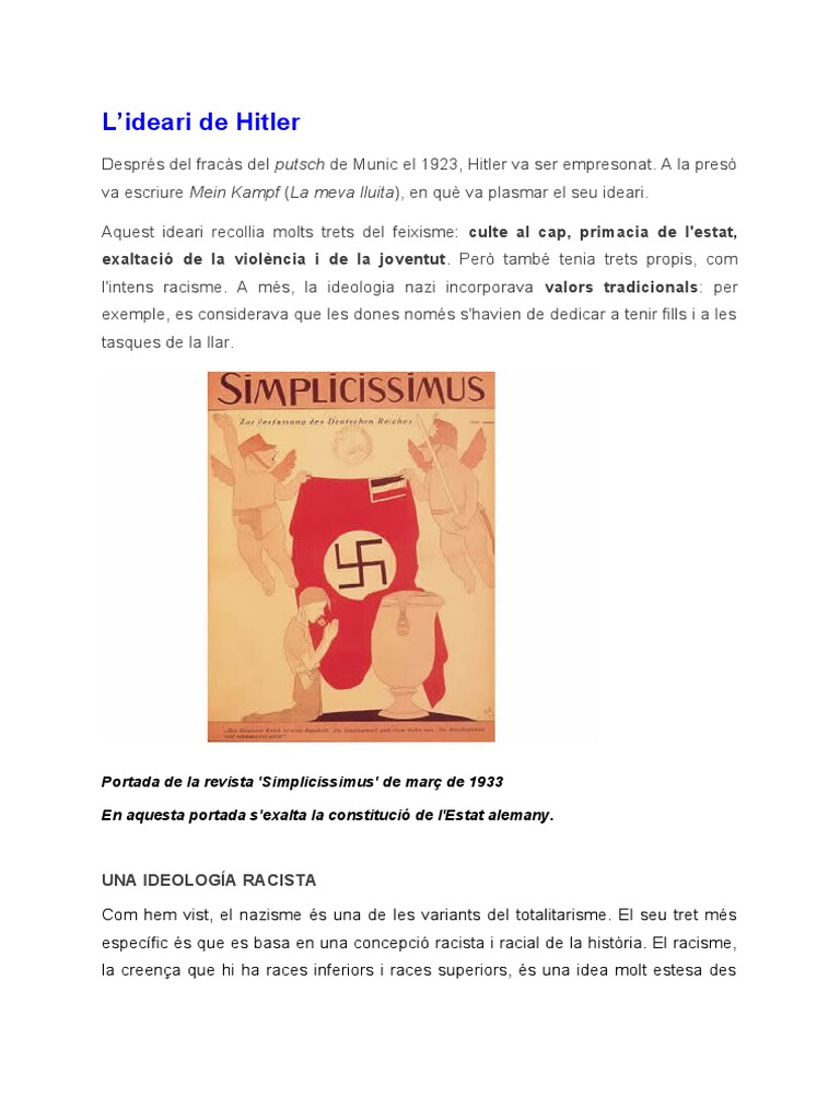 L'ideari de Hitler | PDF