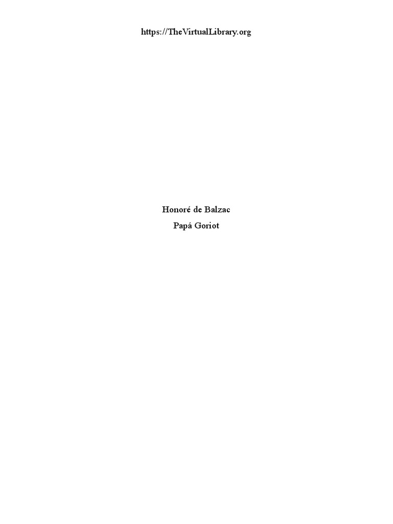 "Papá Goriot: Vida en Casa Vauquer" | PDF | Amor
