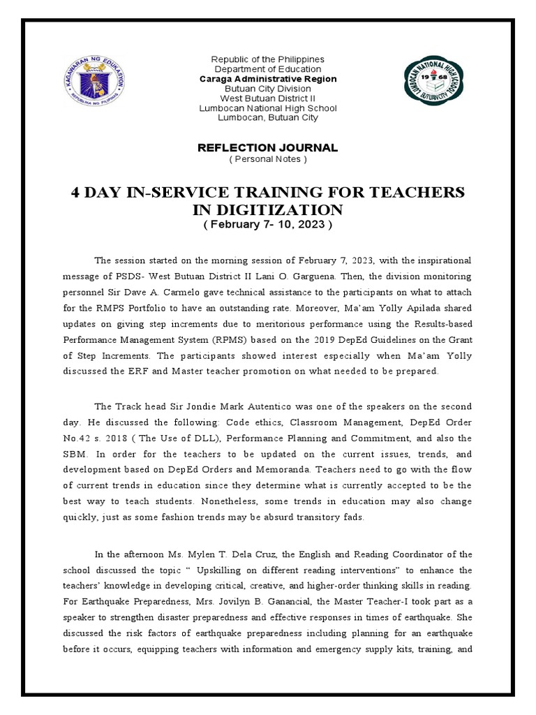 Reflection Notes Inset | PDF