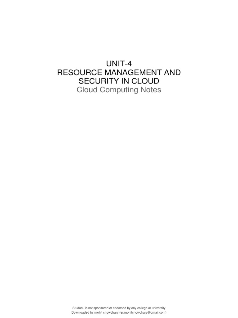 Cloud Computing Unit 4 Notes | PDF Cloud Computing Unit 4 Notes | PDF