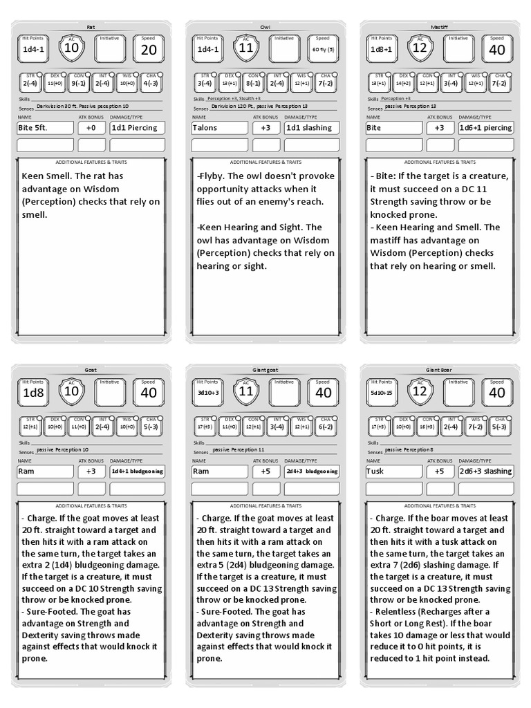 456029-Bag of Tricks - Sheet - Animals | PDF