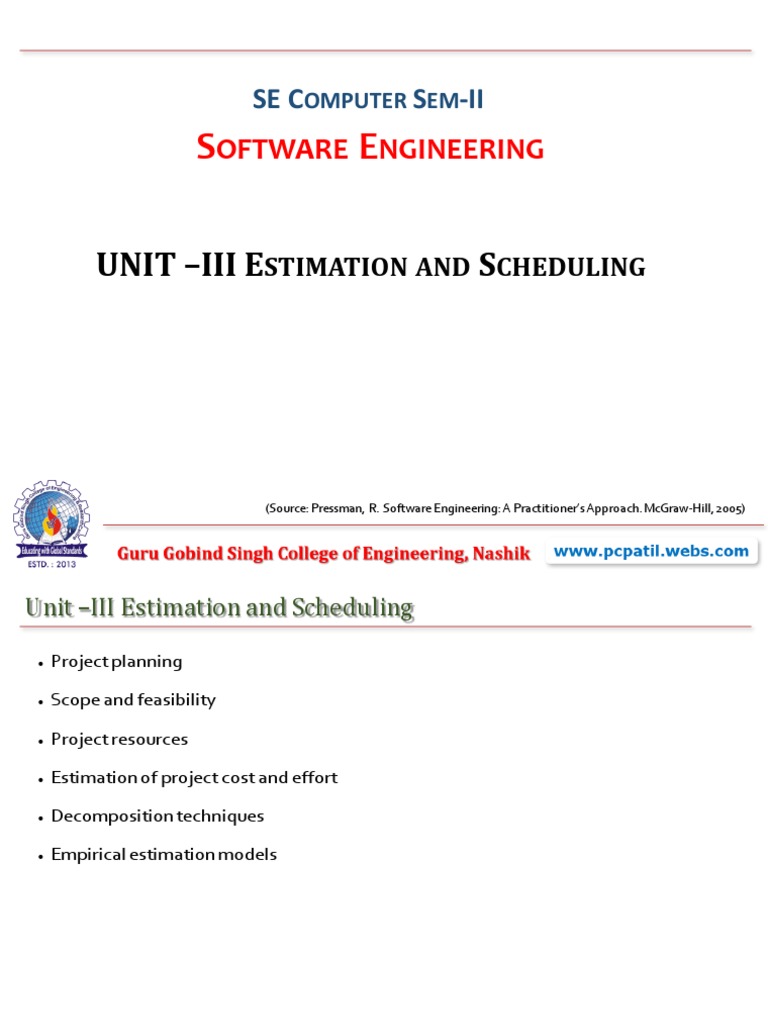 Software Estimation & Scheduling | PDF