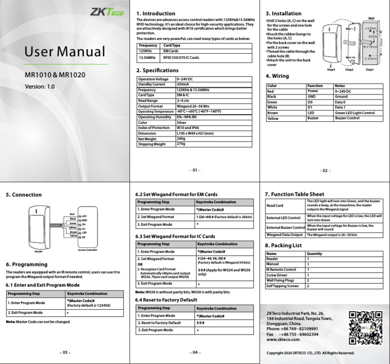 MR1010 & 1020 User Manual-0819 | PDF | Radio Frequency Identification ...