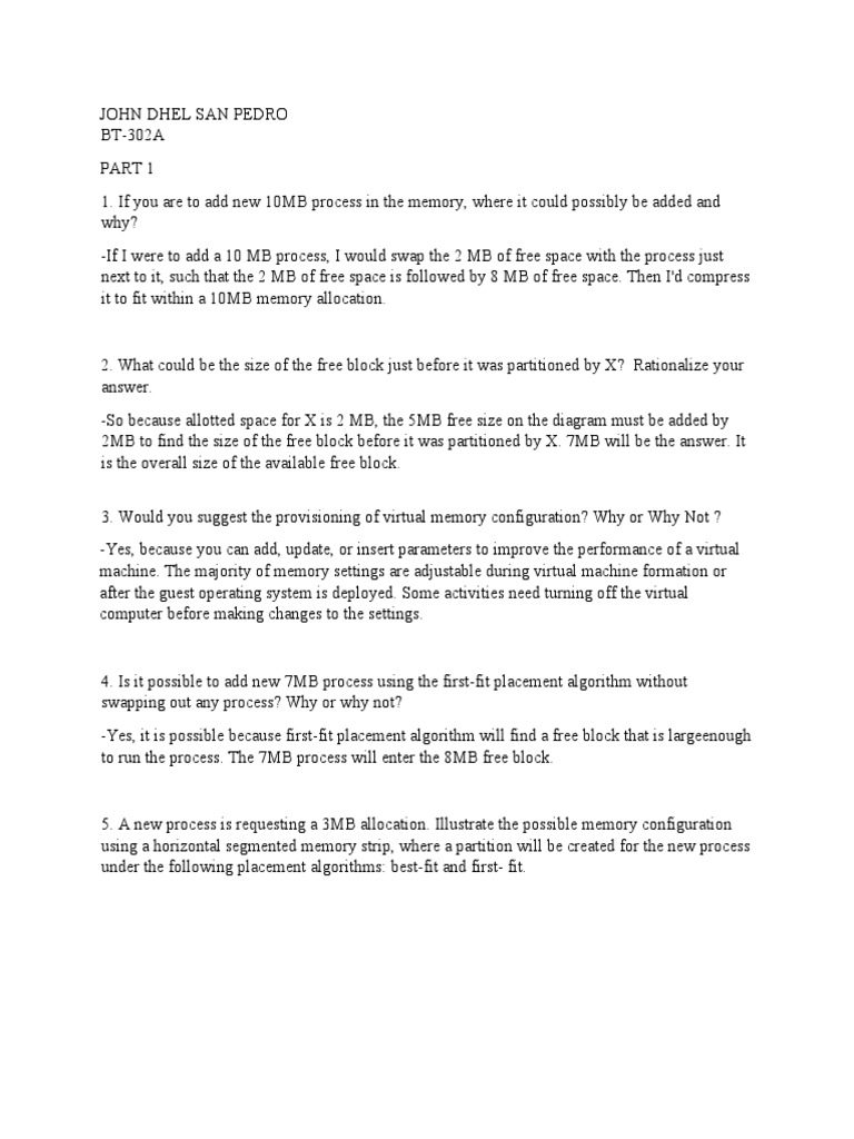SanPedro 05 Laboratory Exercise 1 | PDF | Computer Data Storage | Random Access Memory