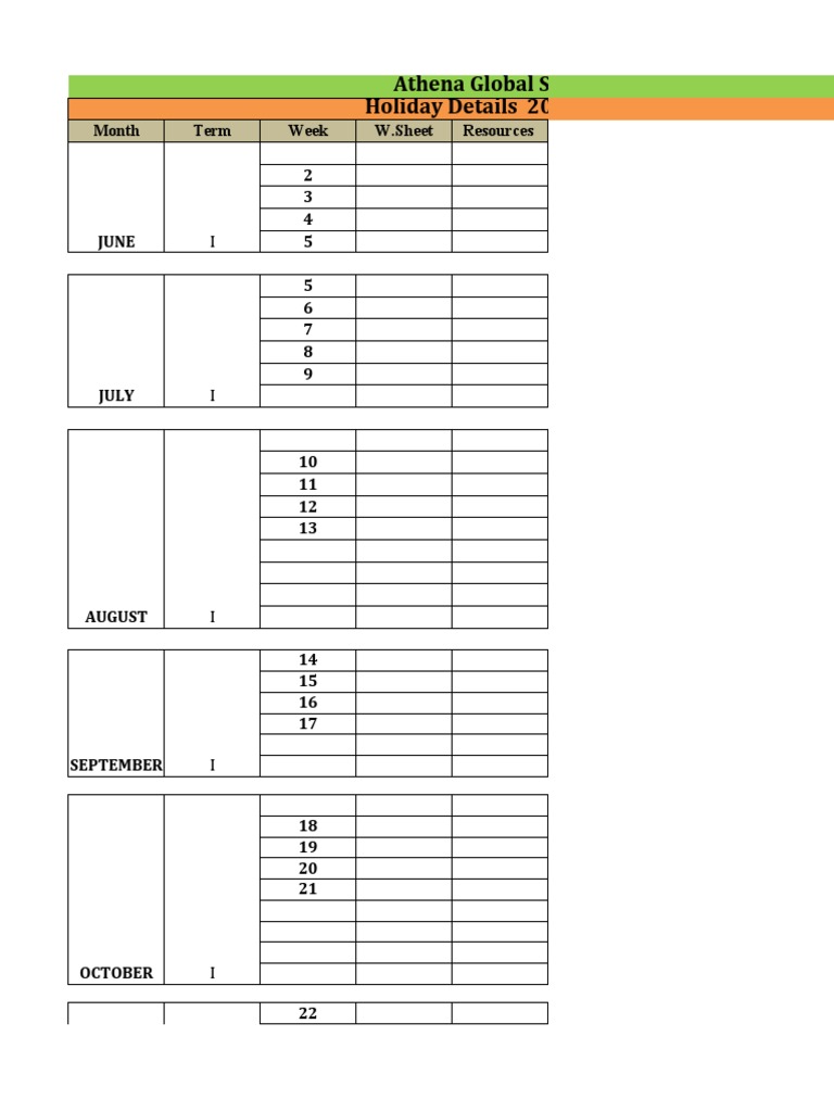 Curriculum Planner Template 2023 - 2024 | PDF