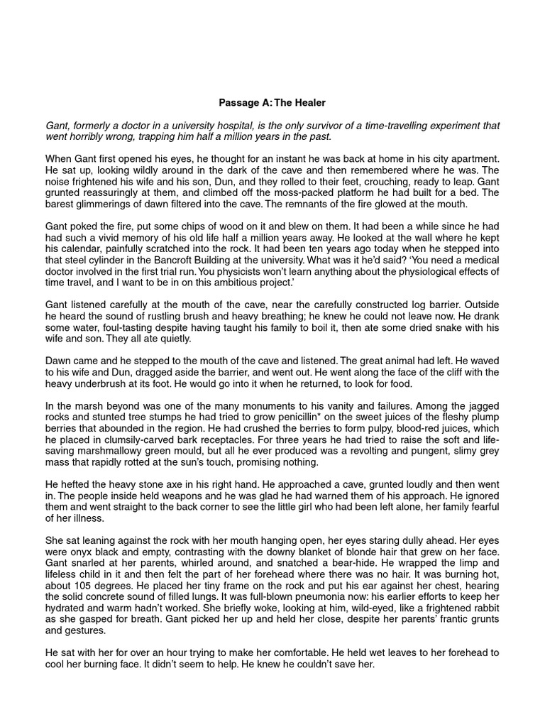 Passage A - The Healer PDF | PDF