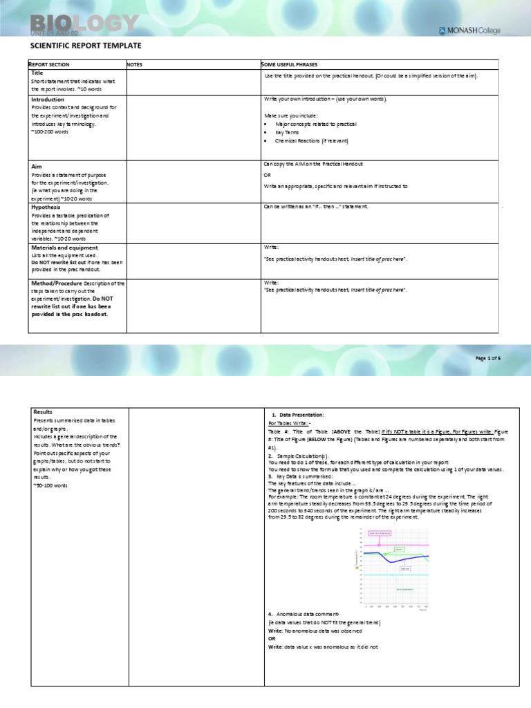 Biology Scientific Report Template | PDF
