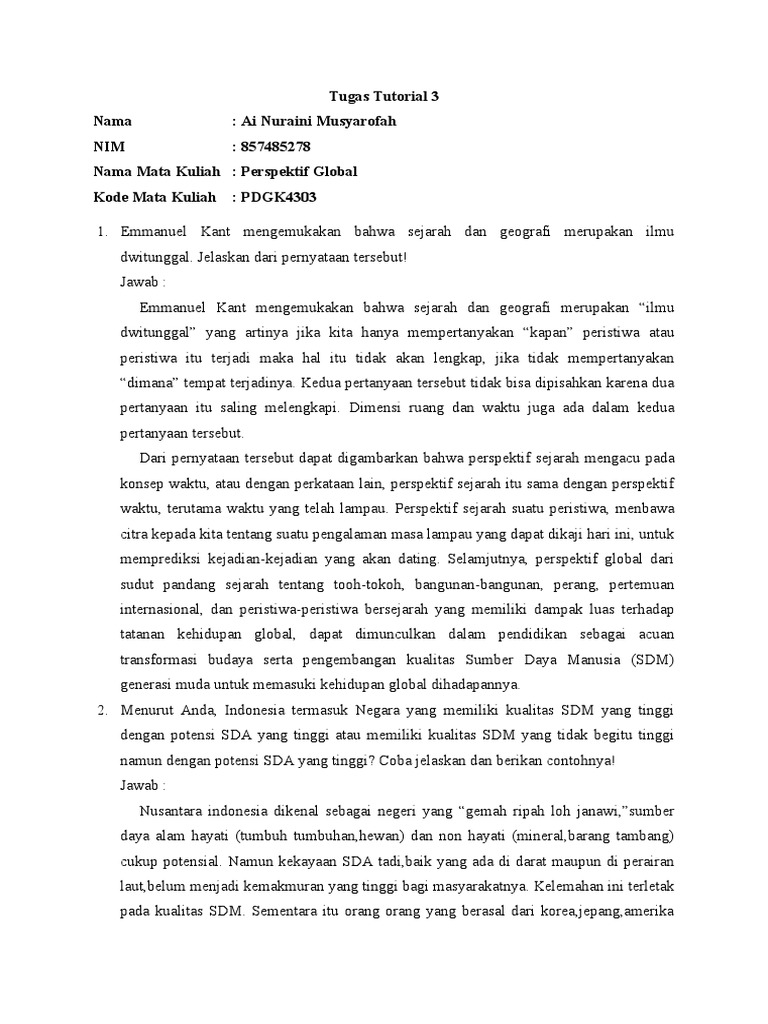 TT3 - Perspektif Global | PDF