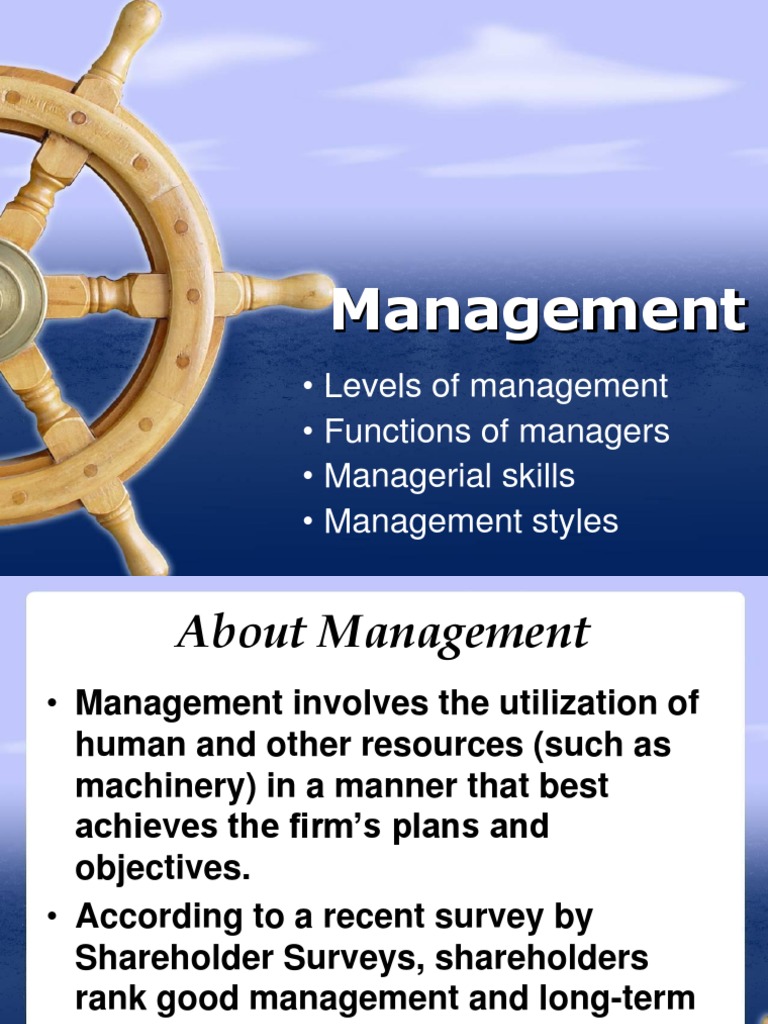 An Overview of Management Concepts: Levels, Functions, Skills, and ...