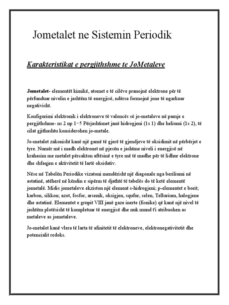 Jometalet Ne Sistemin Periodik | PDF