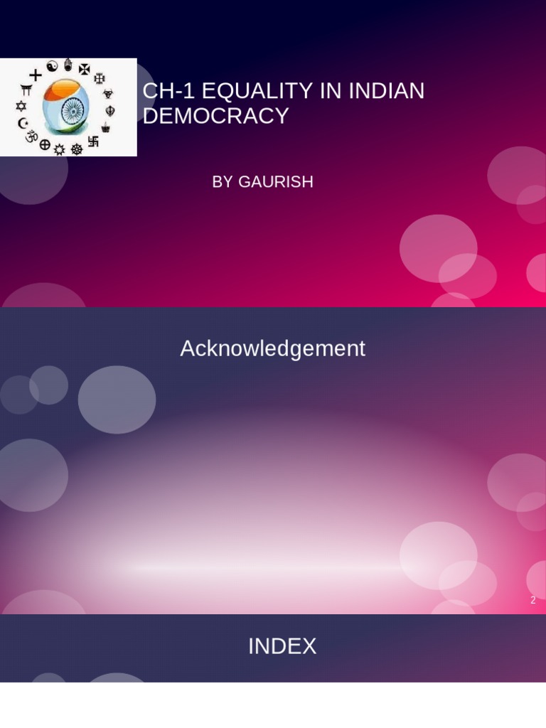 CH Equality in Indian Democracy PPT by Gaurish PDF | PDF