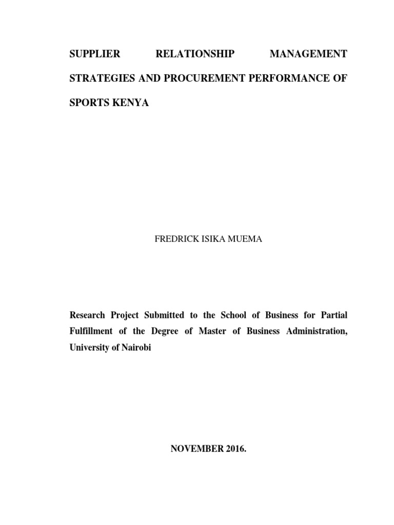 Fred Muema - MBA Project PDF | PDF