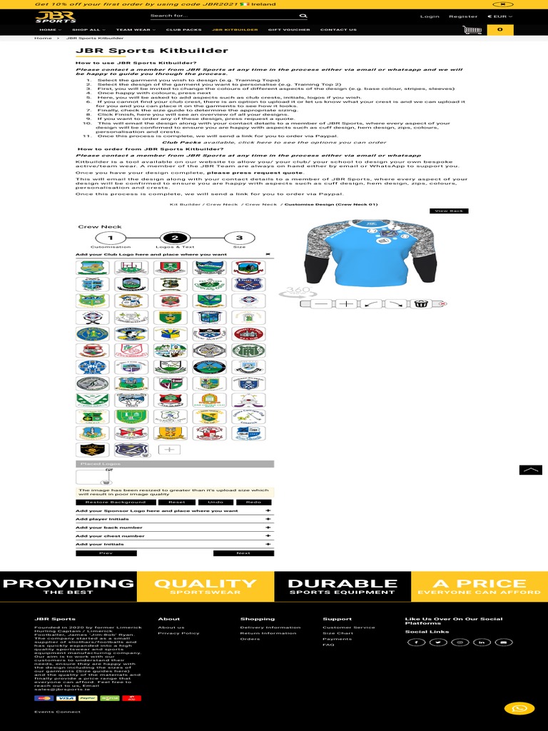 JBR Sports Kitbuilder PDF | PDF
