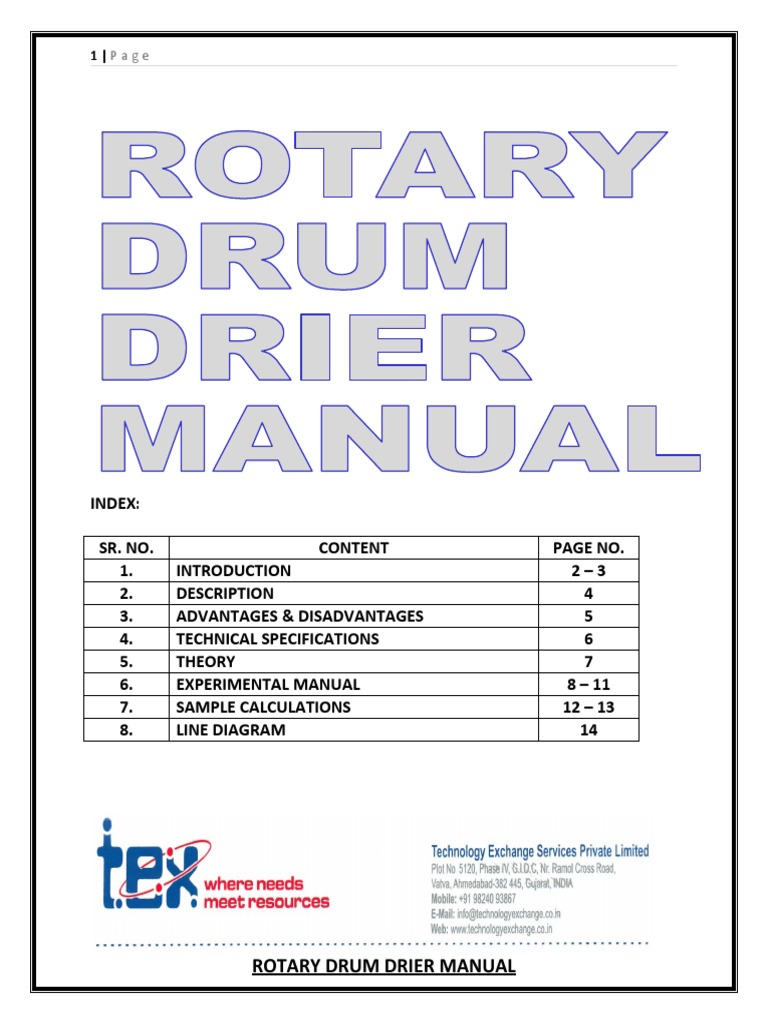ROTARY DRUM DRYER MANUAL.docx | PDF